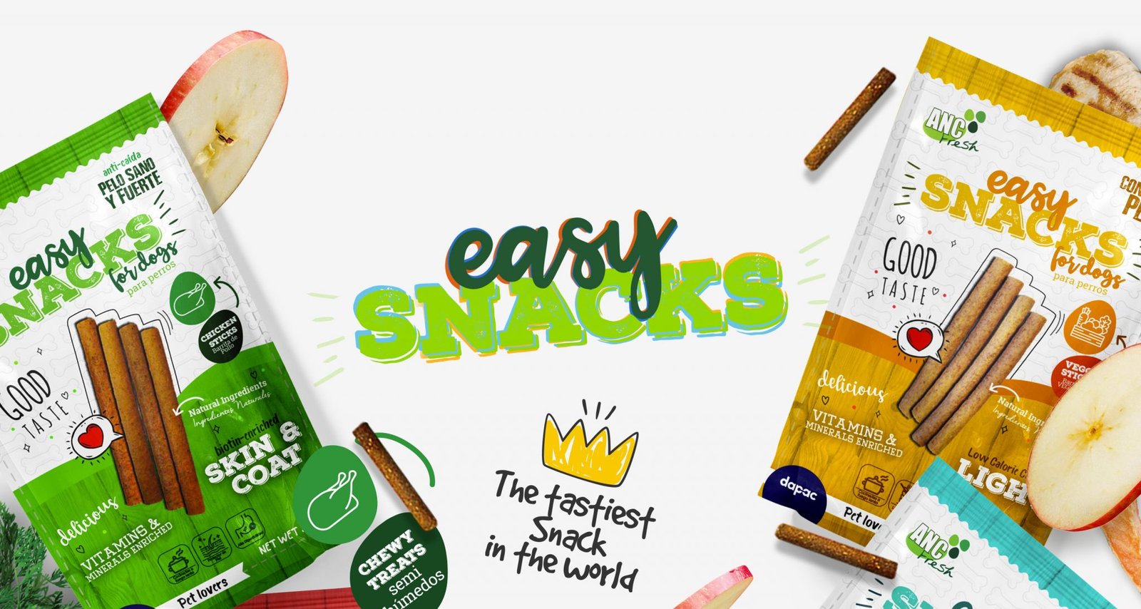 Diseño de Empaques para Snacks de Perros Fresh | Brandesign